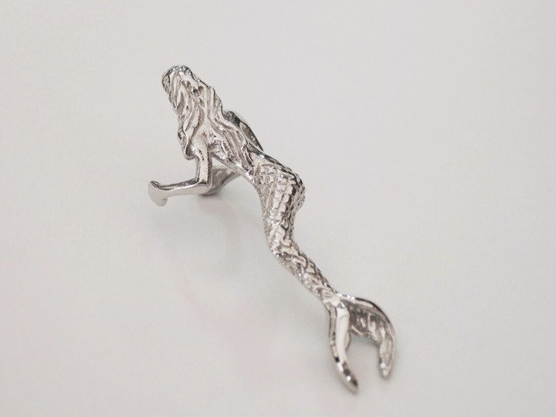 Ear Cuff Mermaid, Ear Cuff Climber, Silver Ear Cuff, Mermaid Earring ...