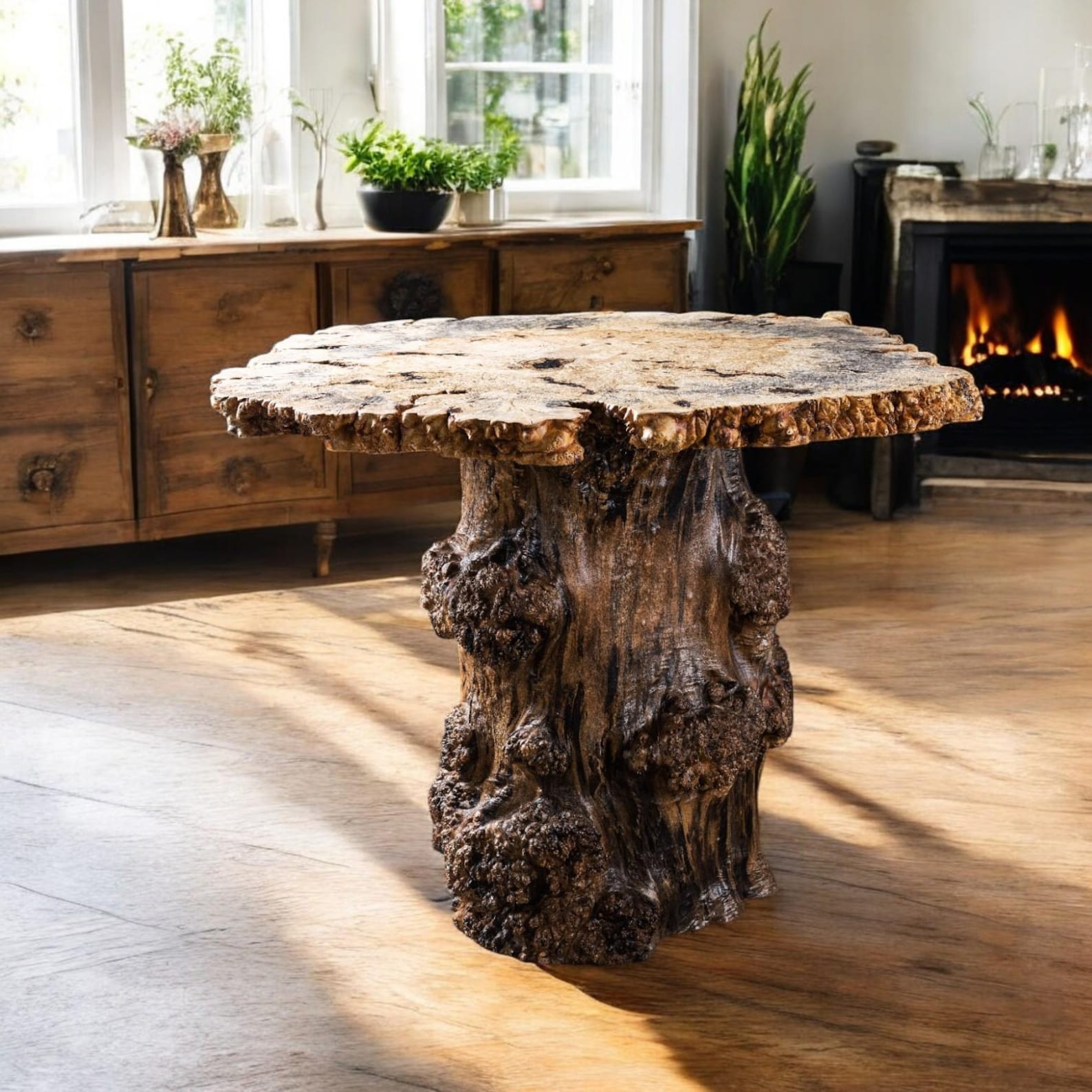 Natural Wood Slab Dining Table - Etsy
