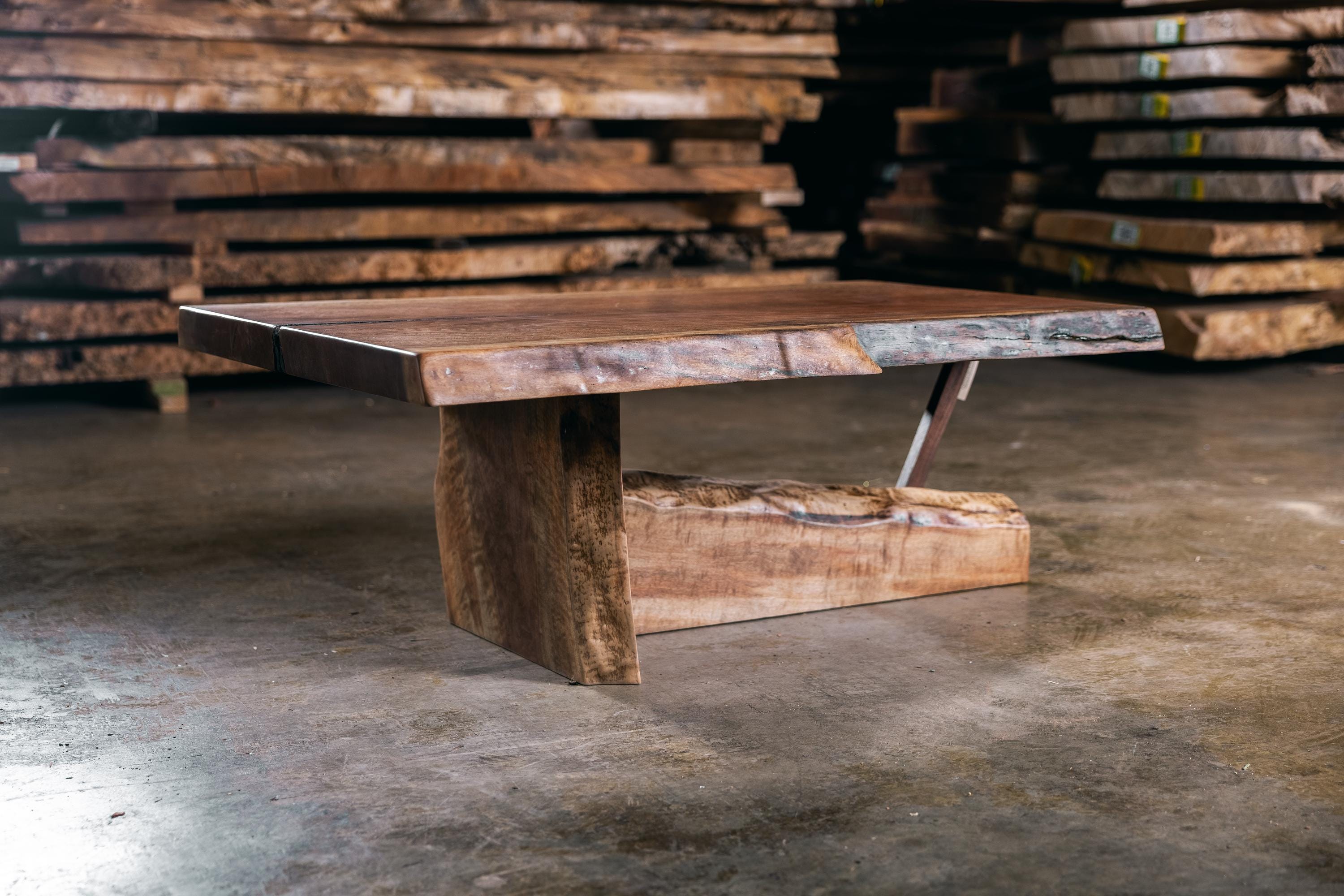 Natural Wood Slab Coffee Table - Etsy