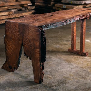Waterfall Redwood Slab Desk - Etsy