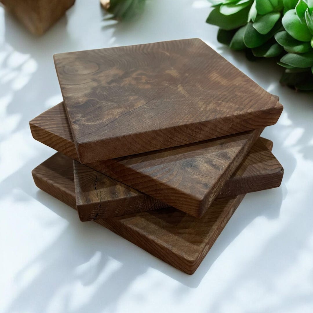 Redwood Natural Wood Coasters - Etsy