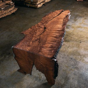 Waterfall Redwood Slab Desk - Etsy