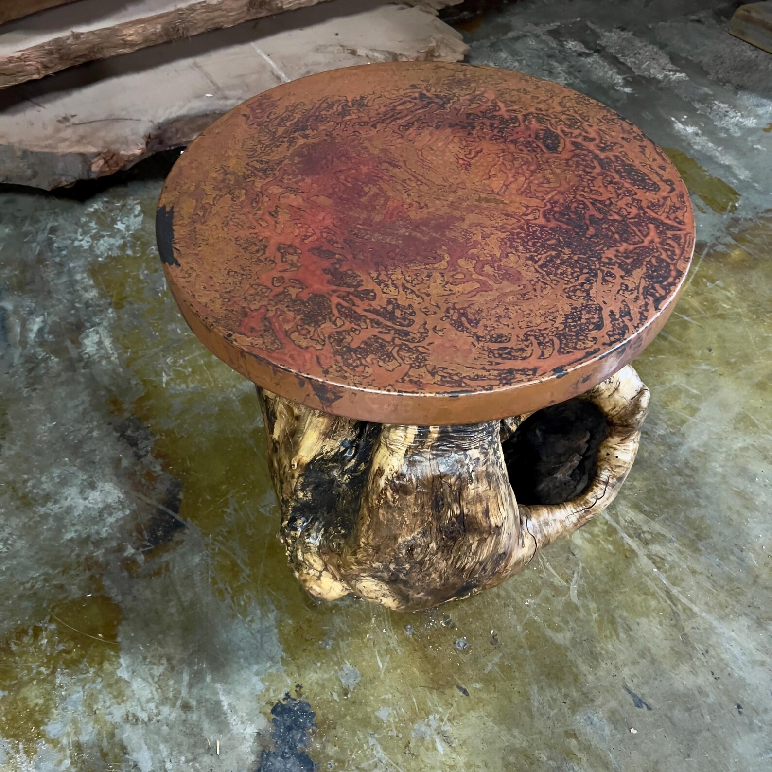 Hammered Copper Rustic End Table - Etsy