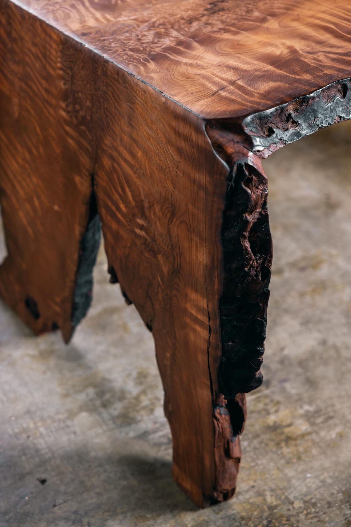 Waterfall Redwood Slab Desk - Etsy
