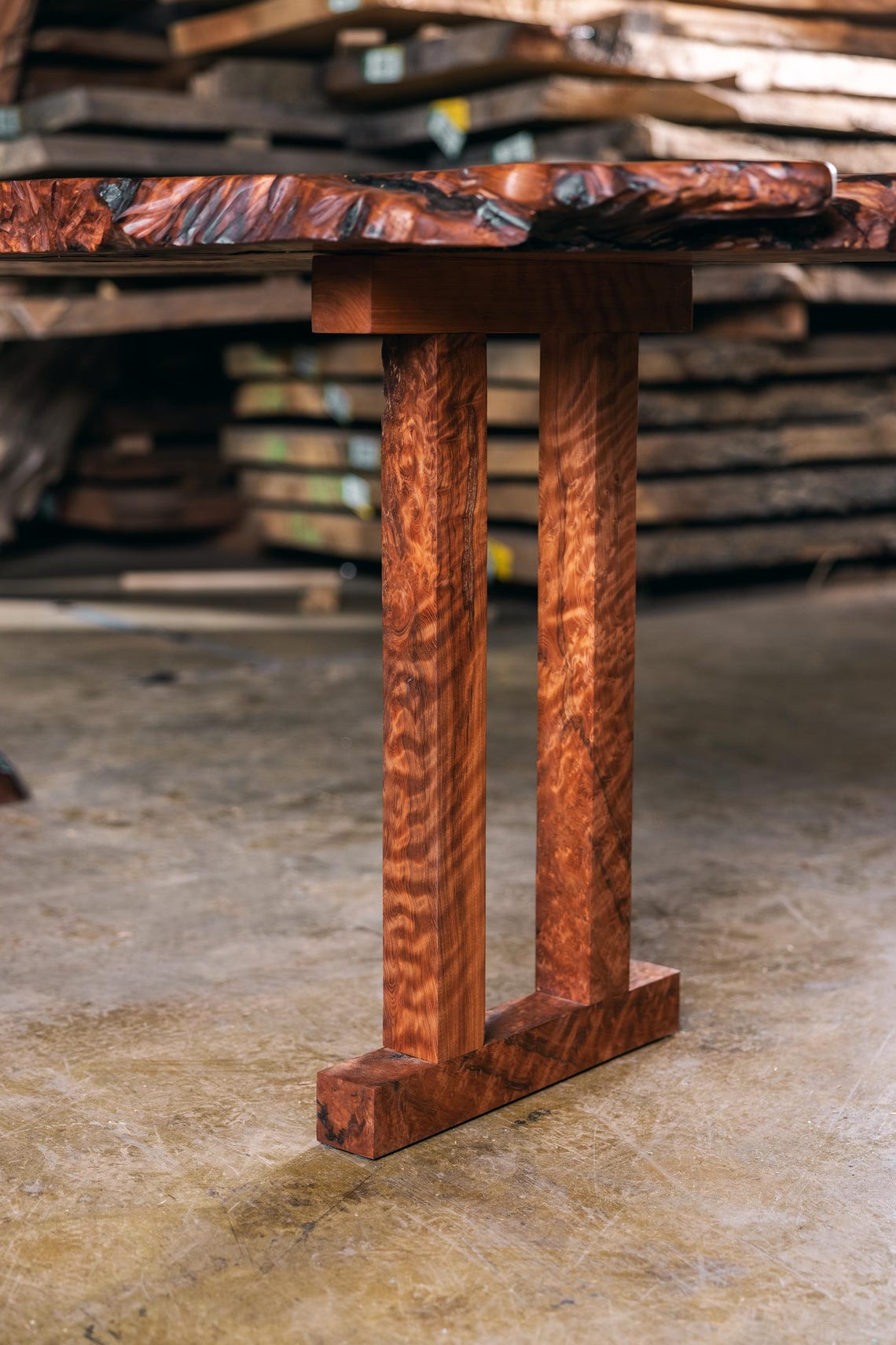 Waterfall Redwood Slab Desk - Etsy