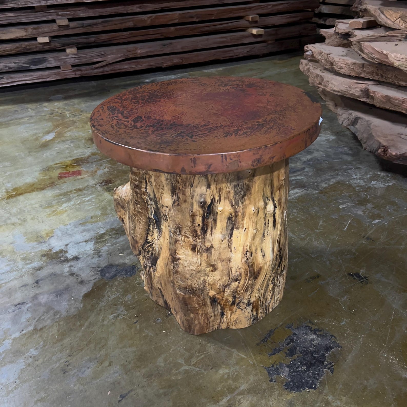 Hammered Copper Rustic End Table - Etsy
