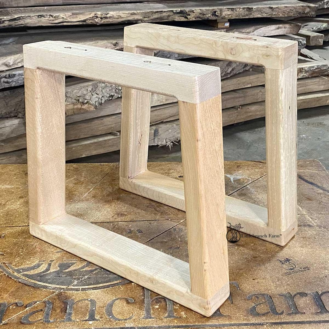 Handmade Trapezoid Maple Table Legs | Rustic Modern Coffee Table Base ...