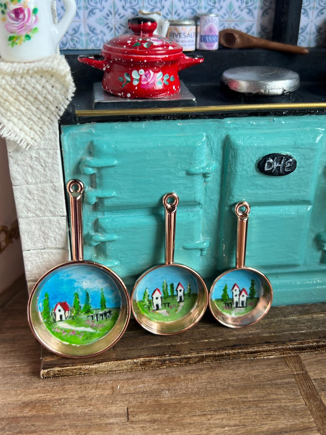 1:12 Hand-painted Pans for Dollhouse, Three Sizes to Choose From - Etsy