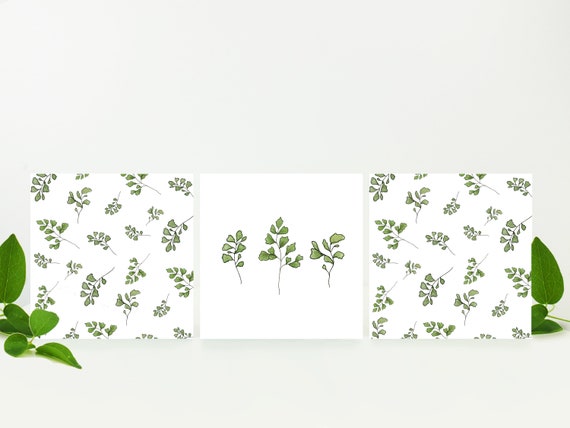 Maidenhair Fern Design Note Cards Blank Inside Perfect Gift - Etsy UK