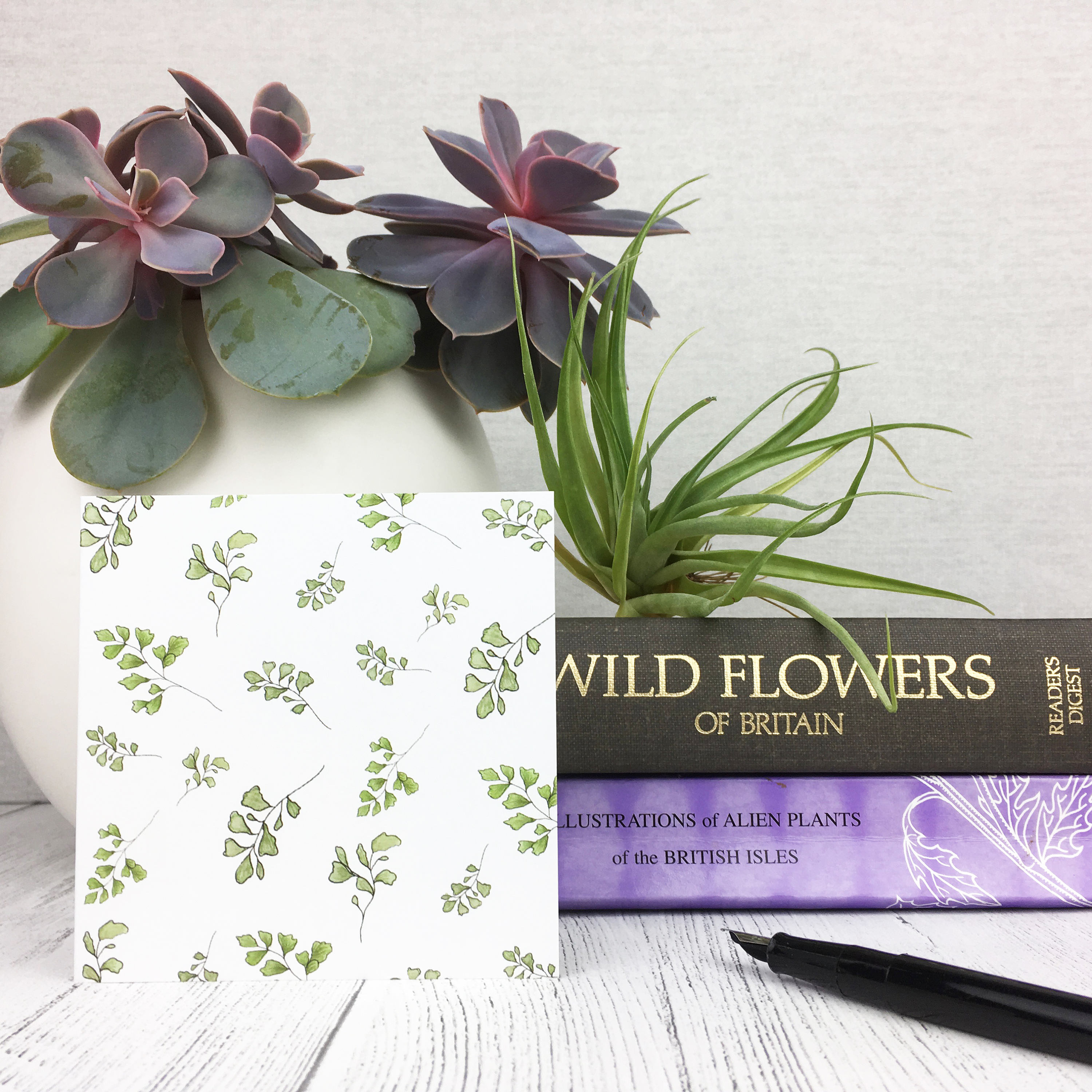 Maidenhair Fern Design Note Cards Blank Inside Perfect Gift - Etsy UK