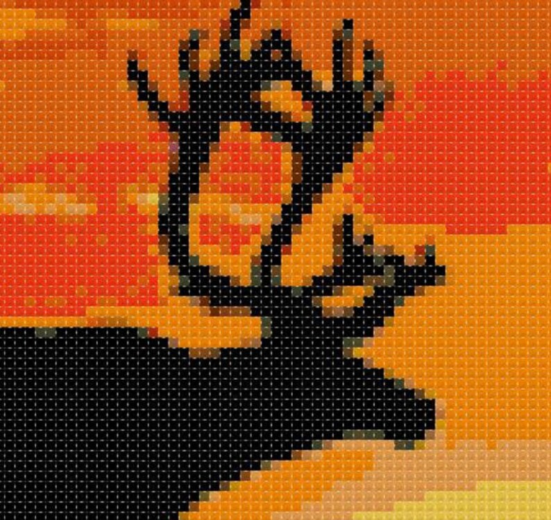 Hunting Cross Stitch Pattern Caribou Cross Stitch Sunset - Etsy