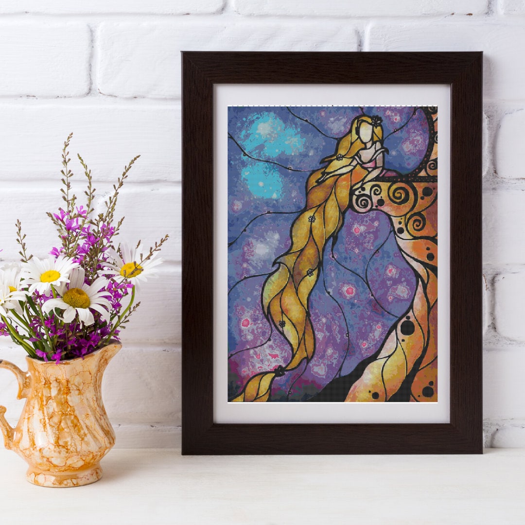 Tangled Princess Cross Stitch Pattern - Rapunzel Cross Stitch - Mandie ...