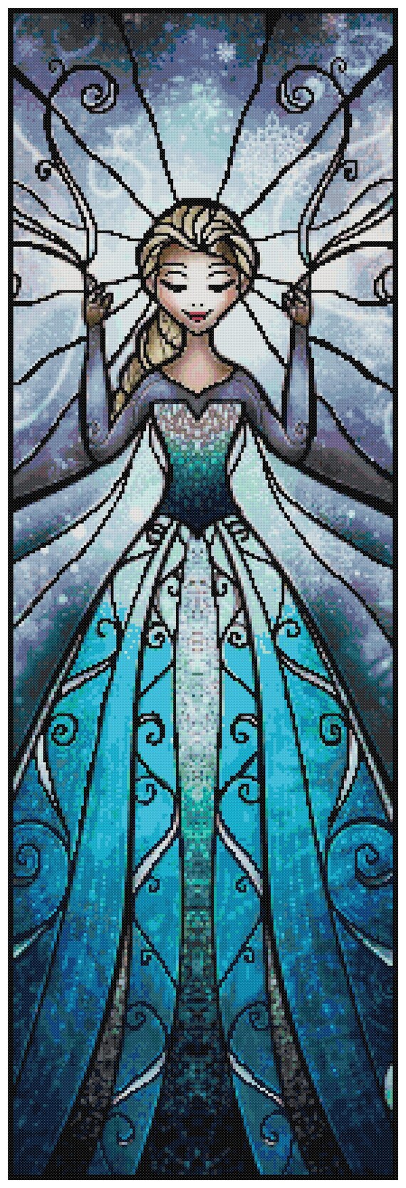 Glass Art ELSA glass art painting Art & Collectibles Panels & Wall ...