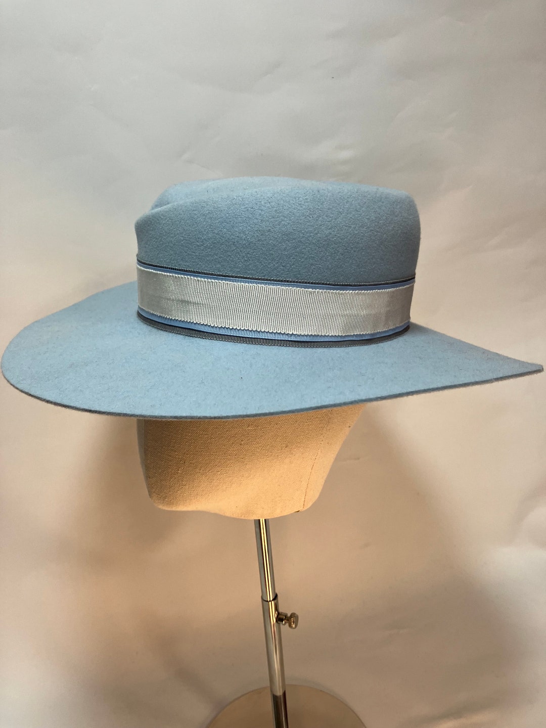 Pale Blue Silk Lined Wide Brimmed Felt Hat - Etsy