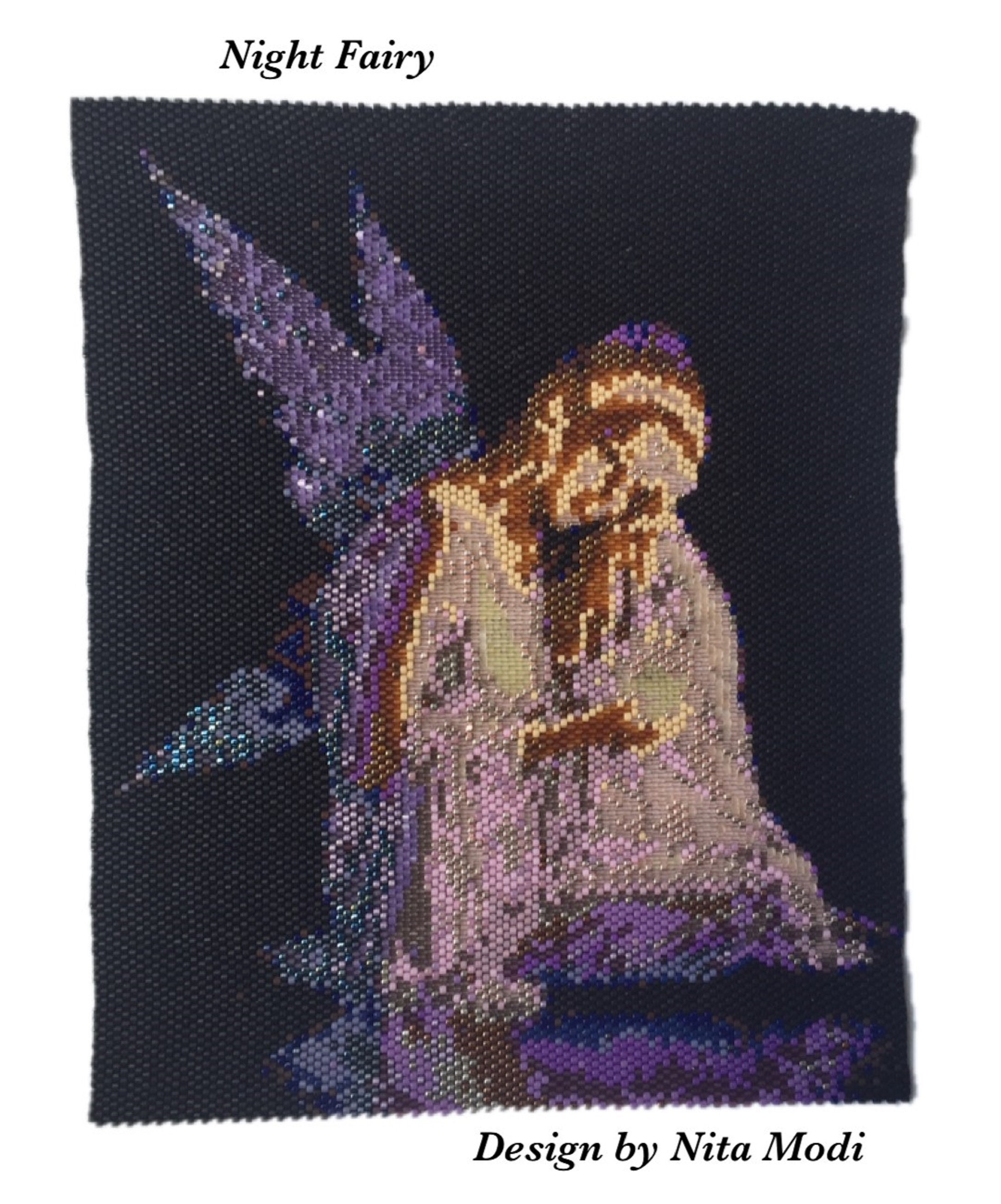 Peyote Bead Tapestry PDF Pattern, Night Fairy, Instant PDF Download of ...