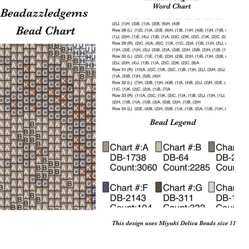 Peyote Even Count 2 Drop PDF Instant Download Pattern. Beadweave Art Tapestry Home Decor Design ...