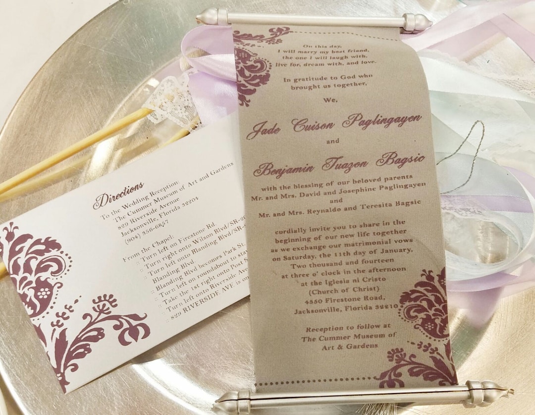 Vintage Scroll Invitation W/ Envelope Box - SC-01 (set of 25), Indian ...