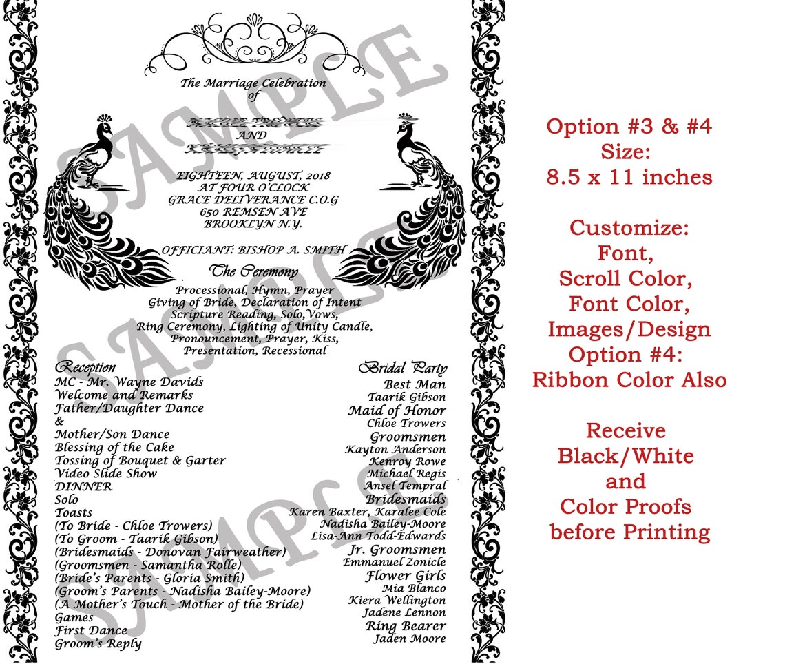 Royal Theme Menu or Program Scroll Set of 25 Program - Etsy