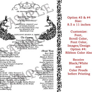 Royal Theme Menu or Program Scroll - Set of 25, Program Scroll, Menu ...
