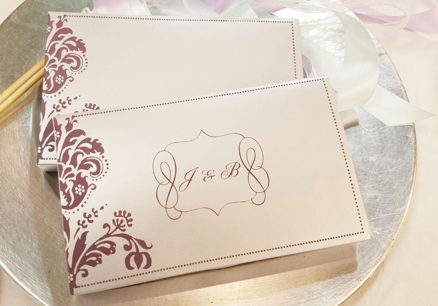 Vintage Scroll Invitation w/ Envelope Box SC-01 Set of 25 | Etsy