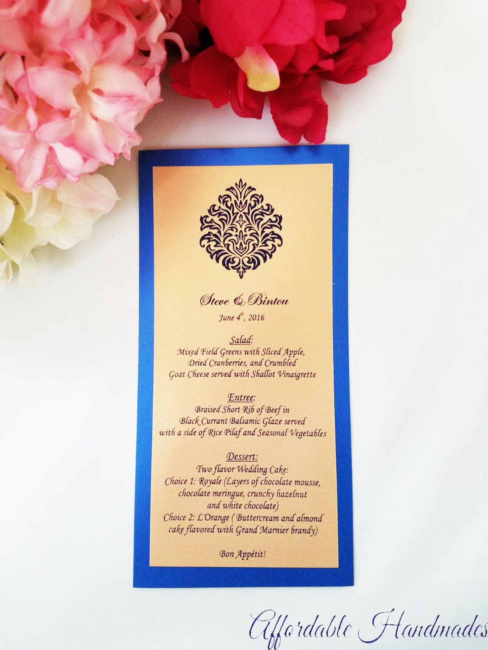 Royal Theme Menu or Program Card Set of 25 Program Card | Etsy