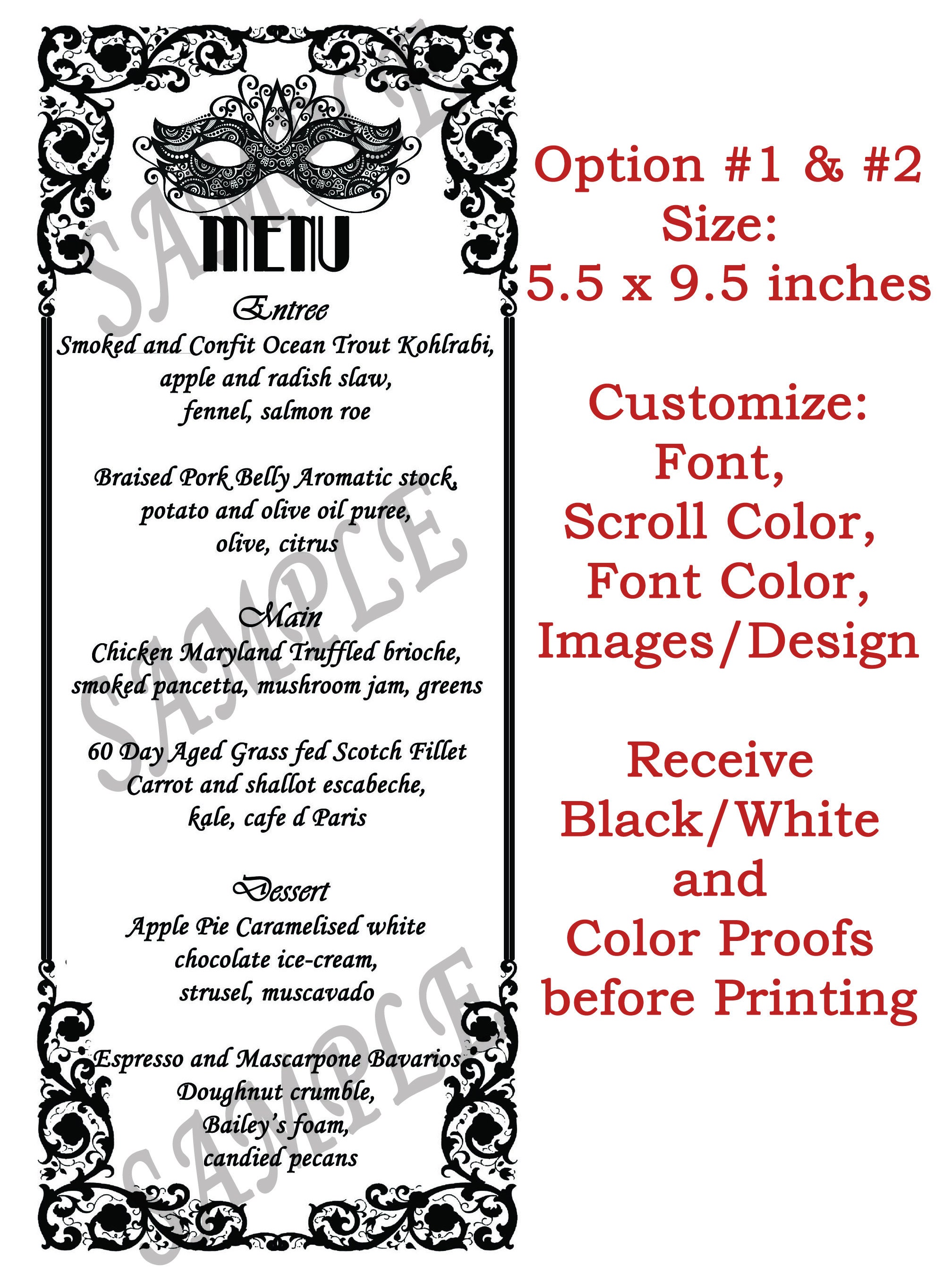 Royal Theme Menu or Program Scroll Set of 25 Program - Etsy