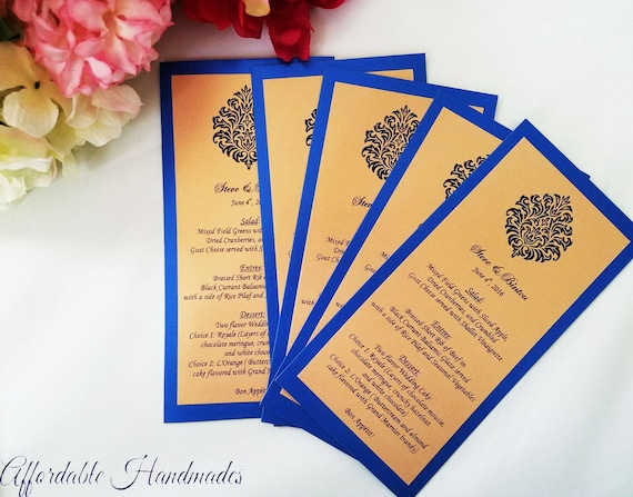 Royal Theme Menu or Program Card Set of 25 Program Card | Etsy