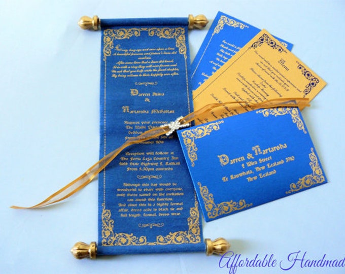 Wedding Mini Scroll Invitation Sample Kit Royal Theme, Scroll ...