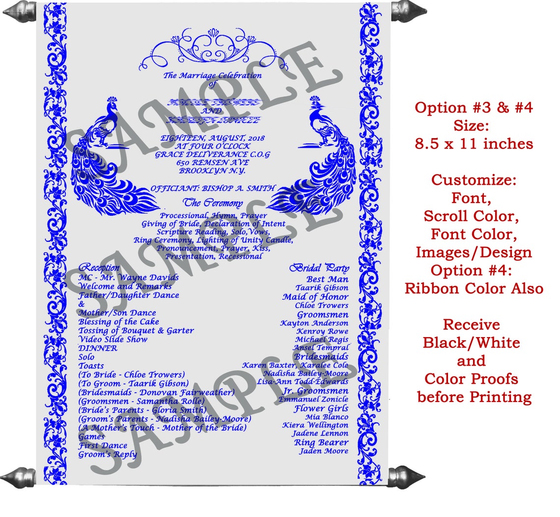 Royal Theme Menu or Program Scroll Set of 25 Program - Etsy