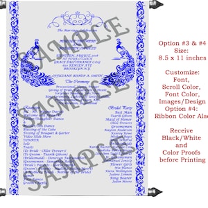 Royal Theme Menu or Program Scroll - Set of 25, Program Scroll, Menu ...