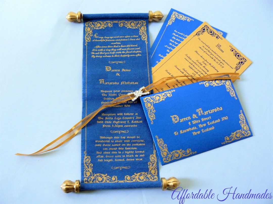 Wedding Mini Scroll in the Box - Set of 25, Royal Theme, Scroll ...