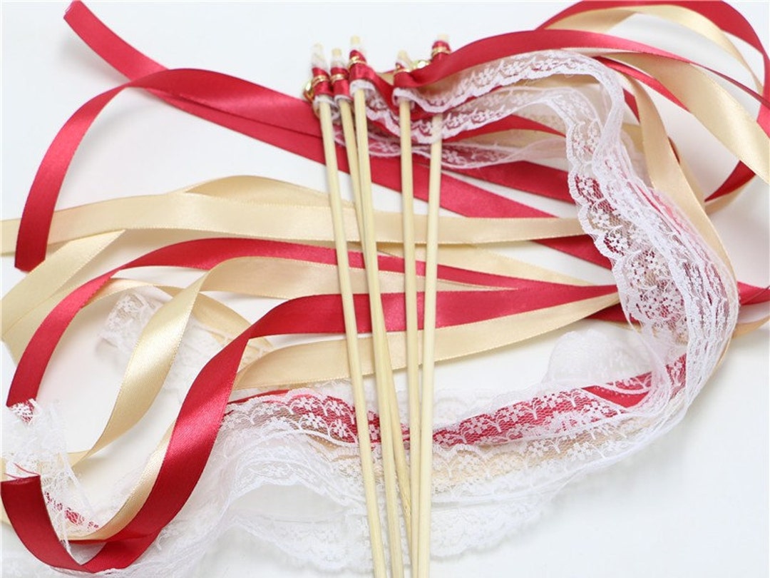 50 Pcs - Custom Wedding Wands, Unique Wedding Wands, Ribbon Wands ...