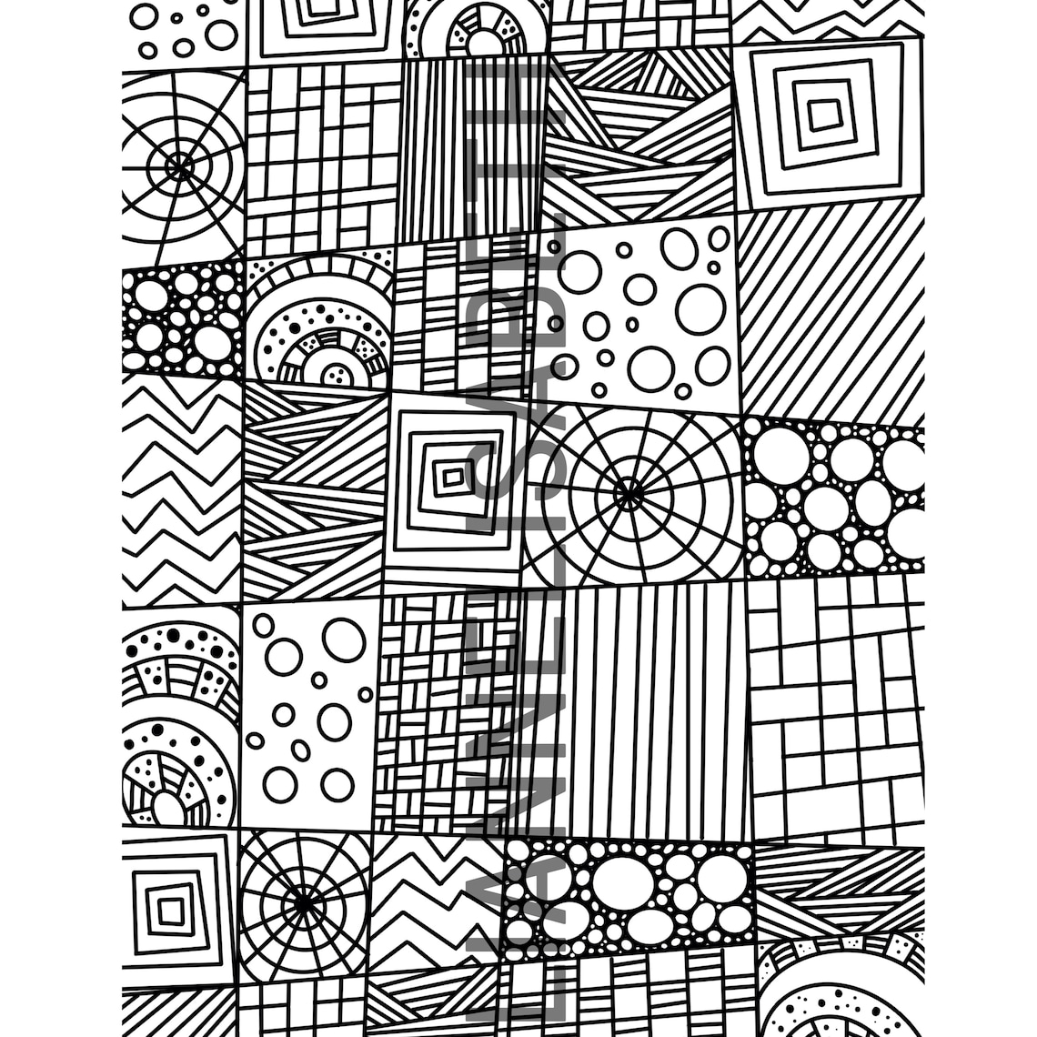 Coloring Page Abstract Patterns 1 - Etsy