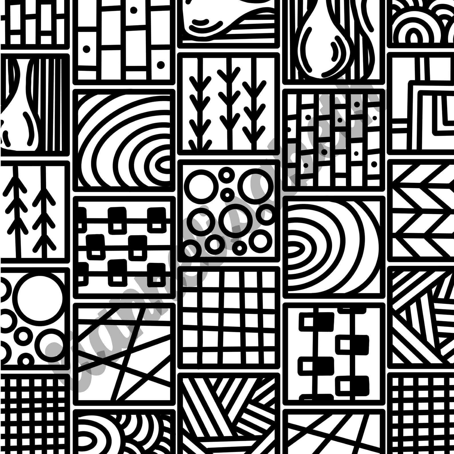 Coloring Page Abstract Patterns 9 - Etsy
