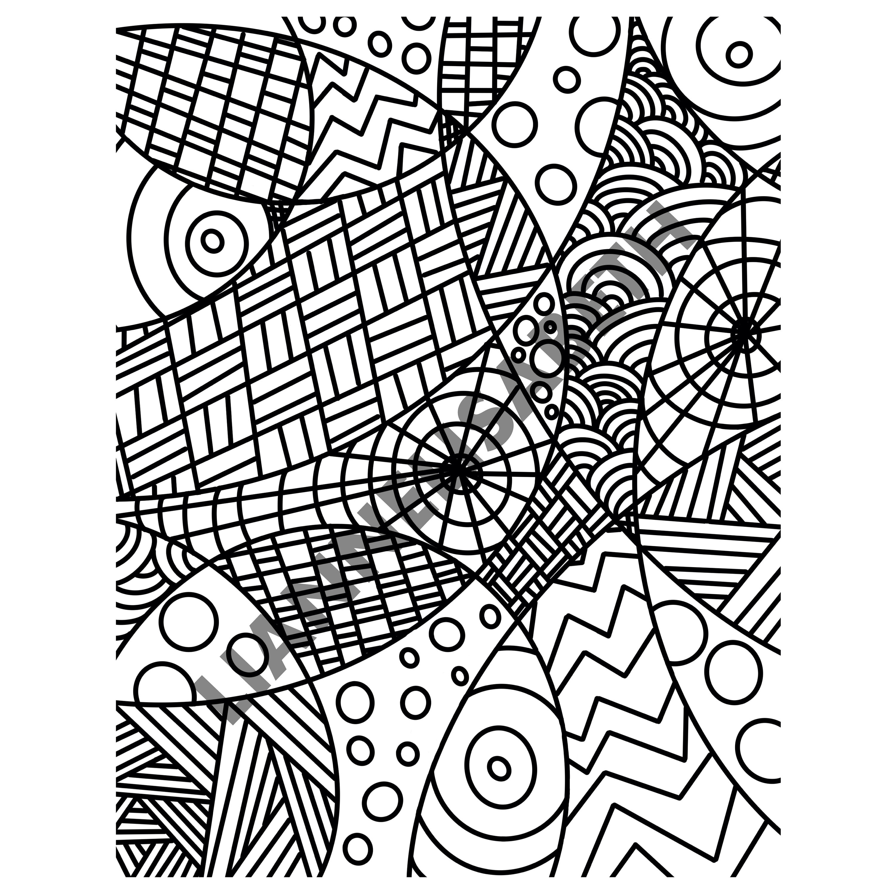 Coloring Page Abstract Patterns 6 - Etsy