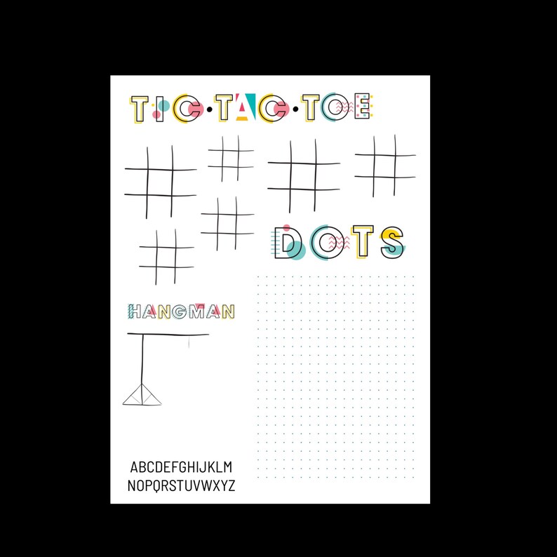 Printable Fun Tic Tac Toe Dots Hangman - Etsy