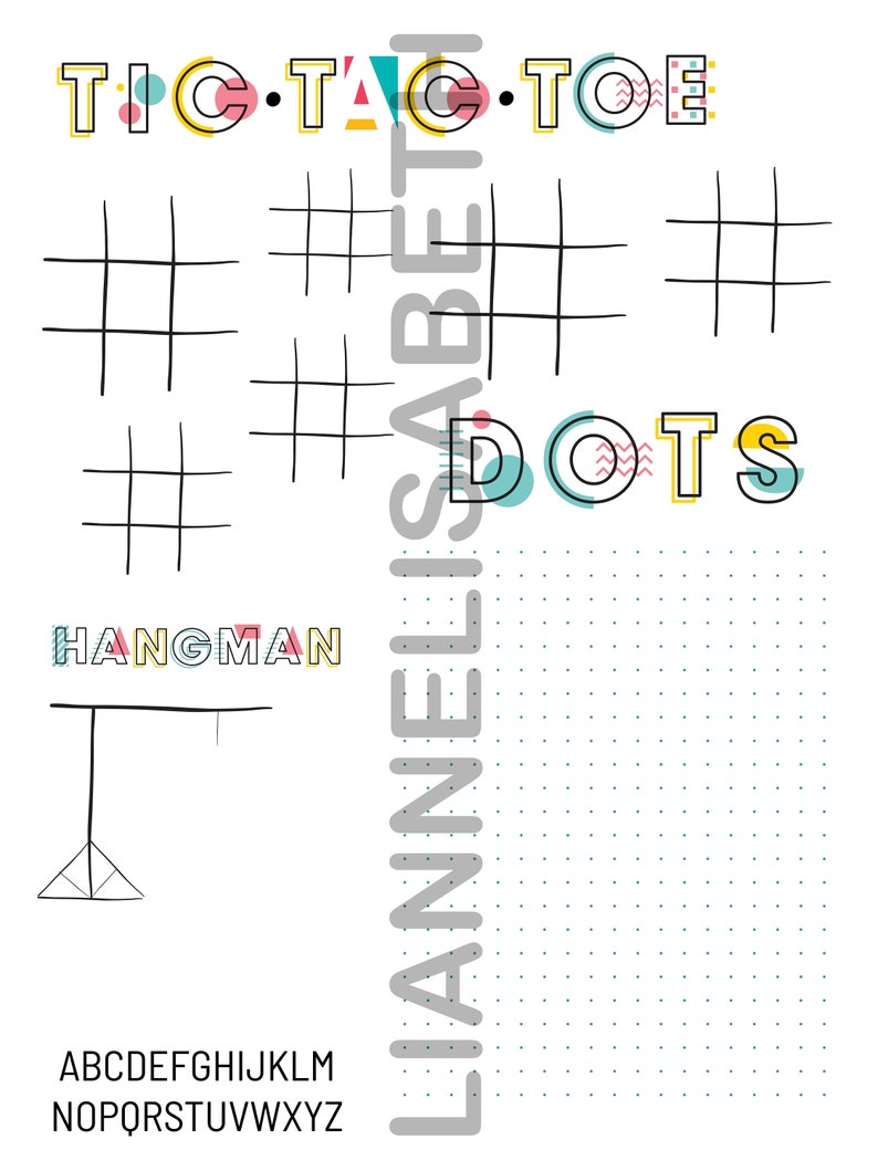 Printable Fun Tic Tac Toe Dots Hangman - Etsy