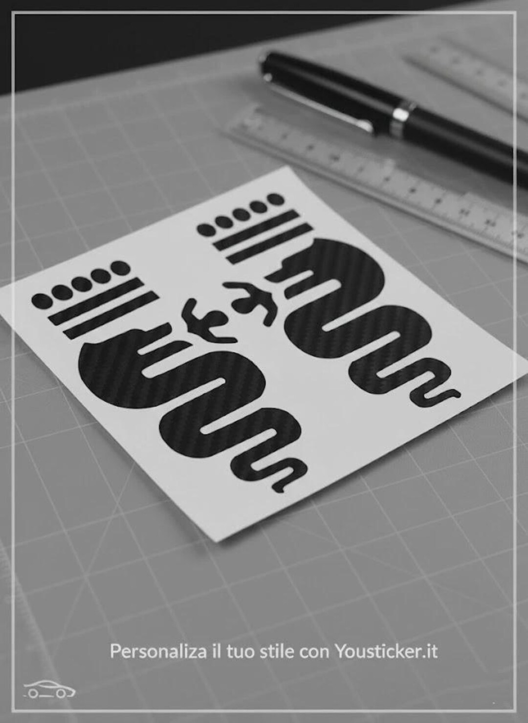 Alfa Romeo 2 BISCIONE STICKERS 3D Carbon Sticker Mito Giulietta Giulia ...