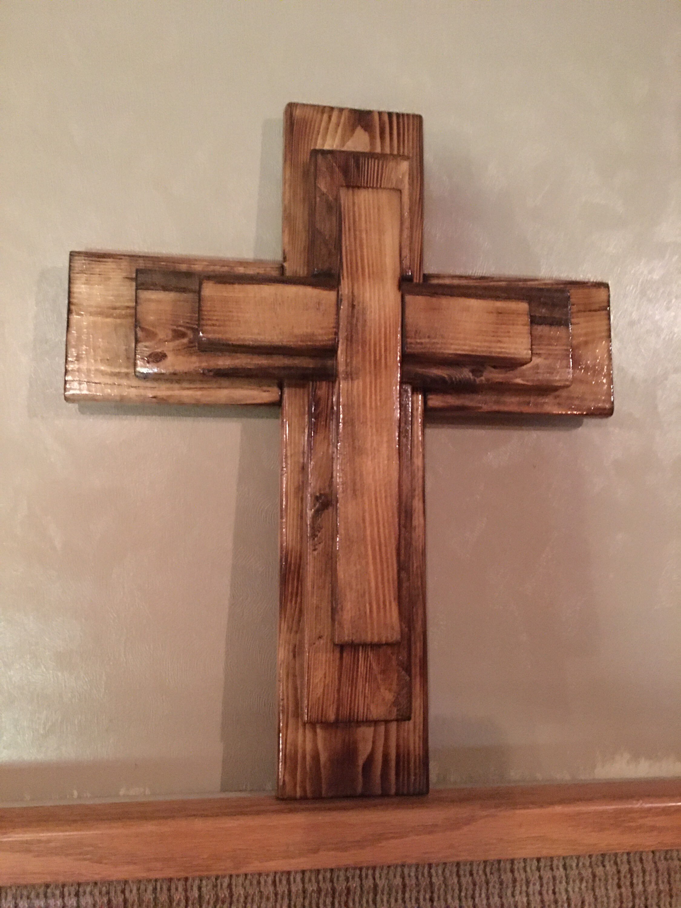 Rustic 3-tiered Wooden Cross - Etsy