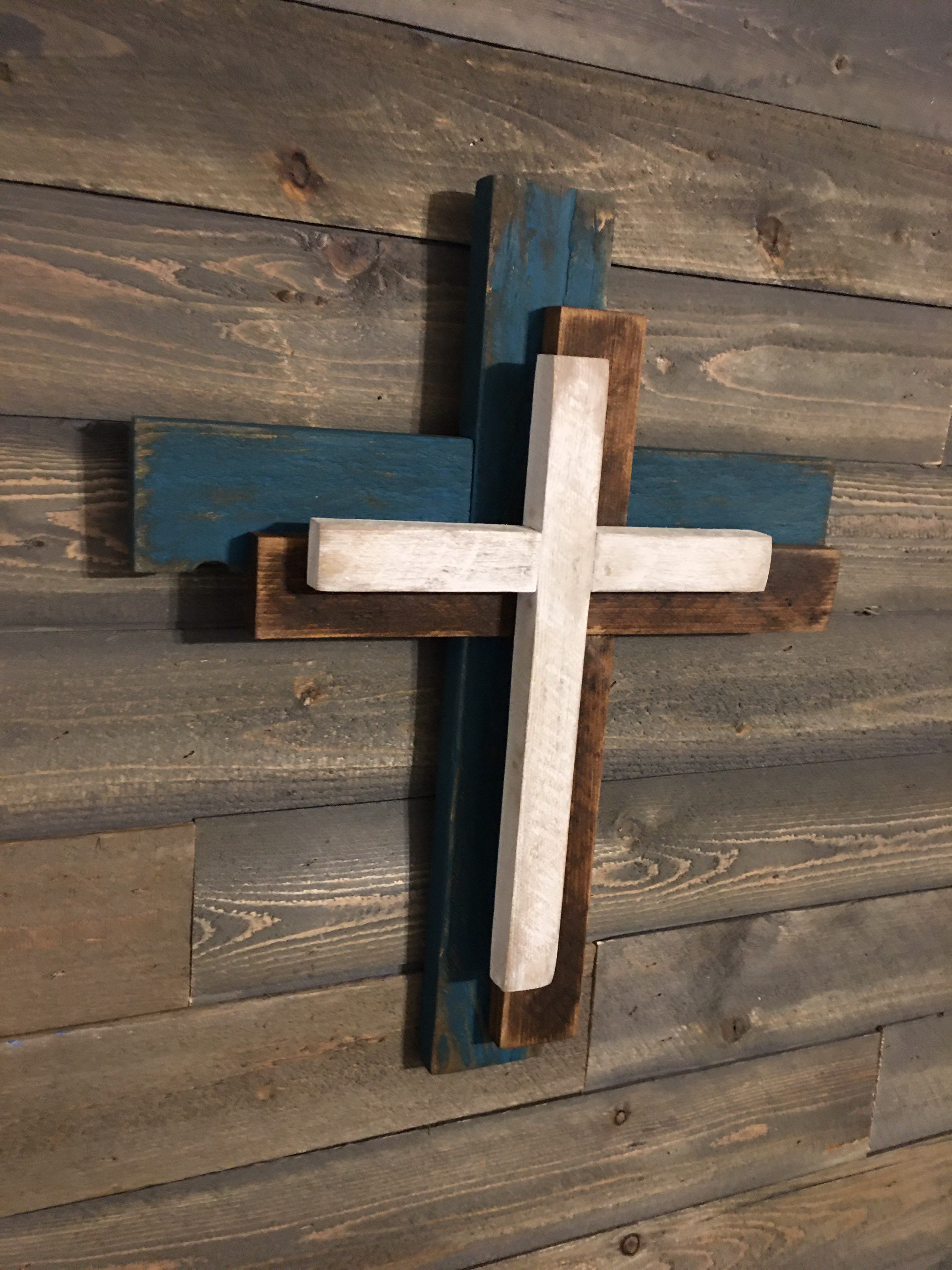 Unique 3-tier Wooden Cross, Rustic Wood Cross, Decorative Crosses, Wall ...