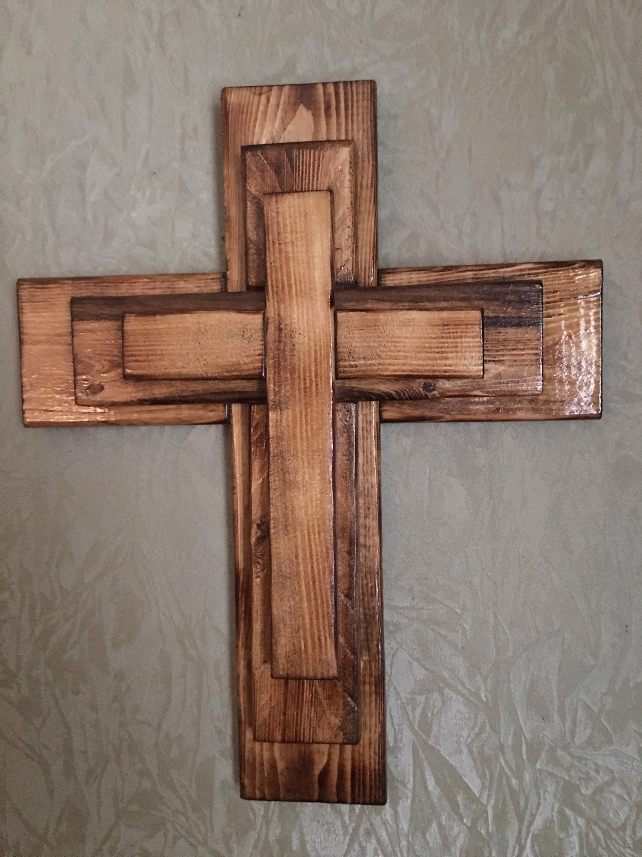 Rustic 3-tiered Wooden Cross - Etsy