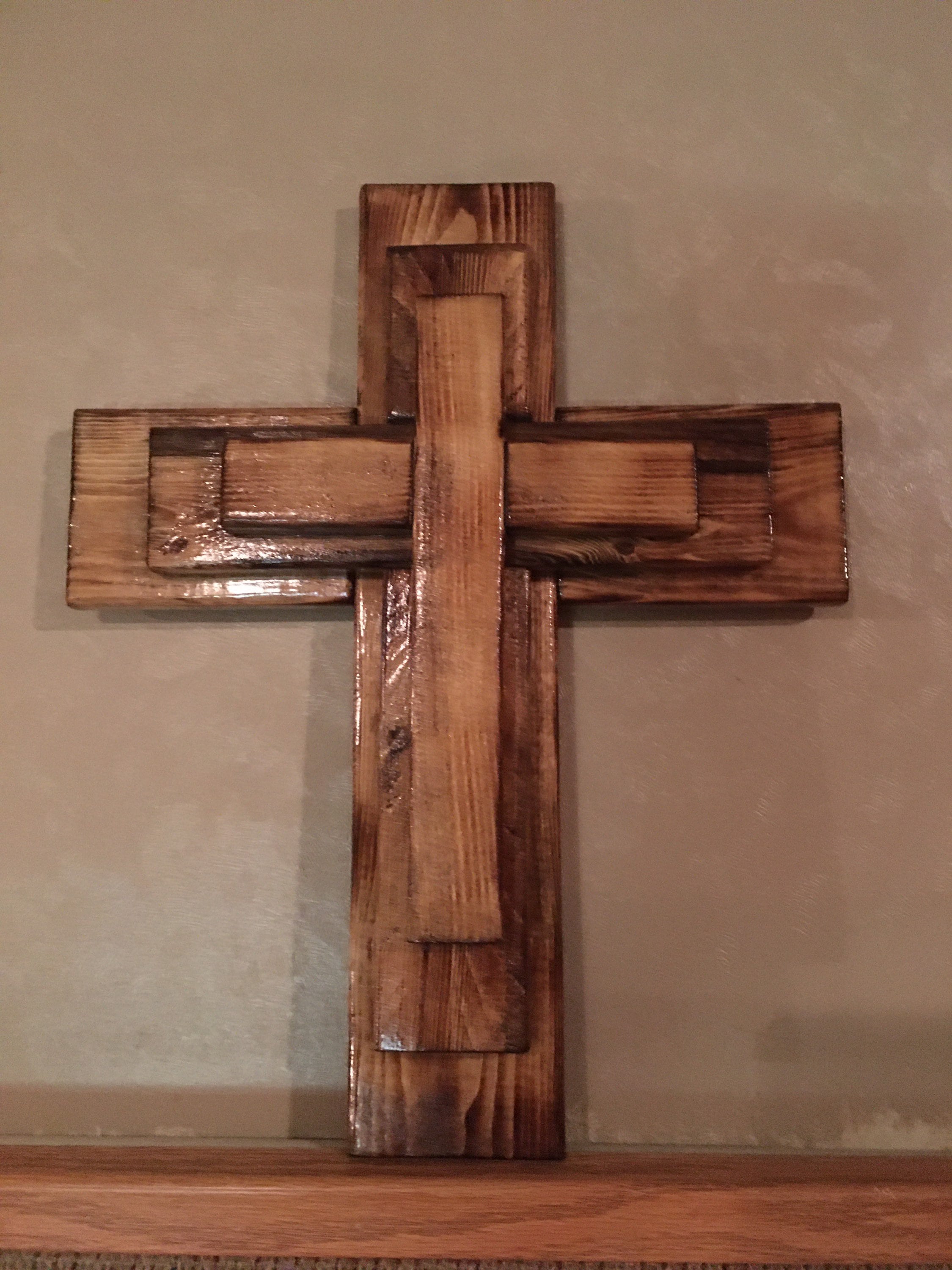 Rustic 3-tiered Wooden Cross - Etsy