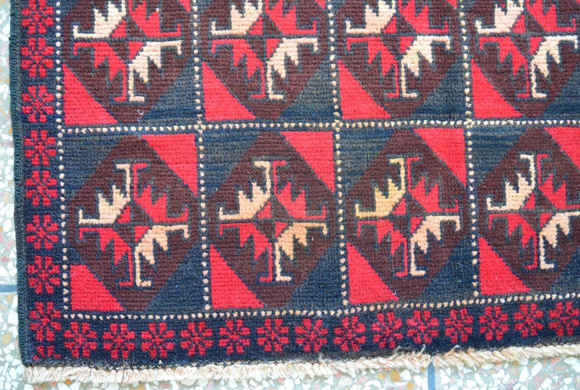 3 x 4'10 Feet Stunning vintage afghan tribal baluchi | Etsy