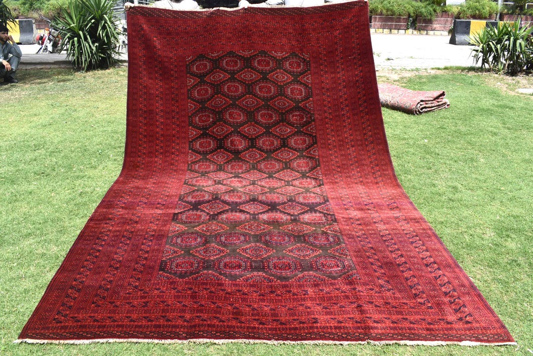 1960s Antique Sarooq Rug 7'7x12'1 Afghan Area Rug/ Hand Knotted Tribal ...