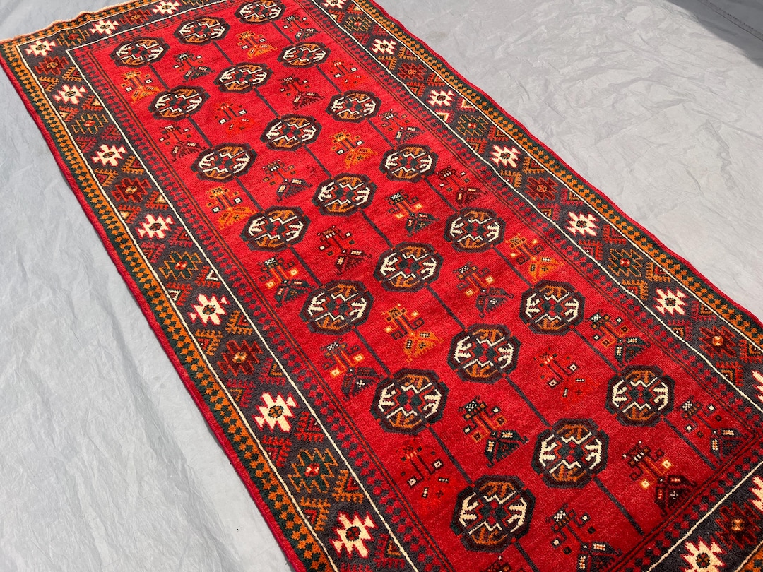 Alfombra baluchi afgana antigua de 1,08 m x 2,13 m, alfombra tribal ...