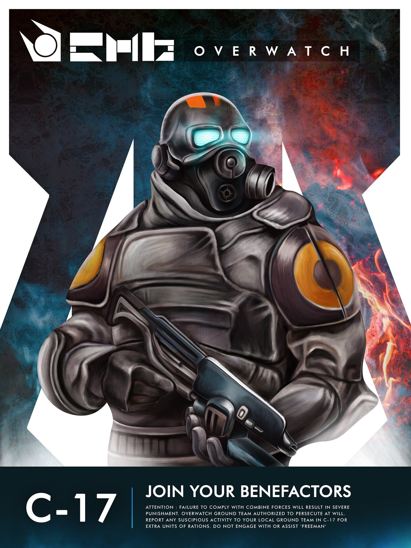 Combine Ordinal Soldier Poster | Half Life Alyx Propaganda Art - Etsy