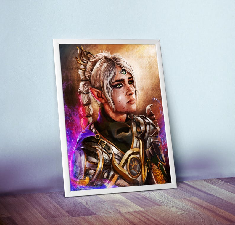 Shadowheart Portrait Art Print | Baldur's Gate III Fan Art - Etsy