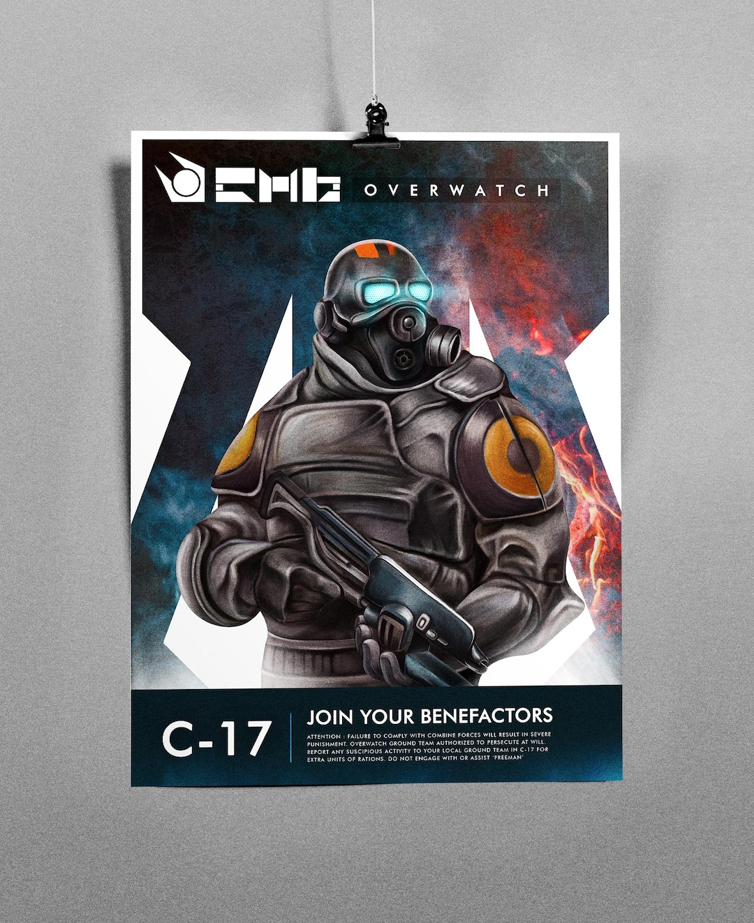 Combine Ordinal Soldier Poster | Half Life Alyx Propaganda Art - Etsy