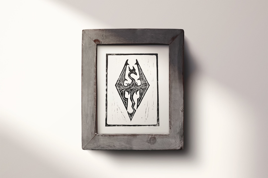 Akatosh Skyrim Linoprint A4 | Elder Scrolls | Fanart Print - Etsy