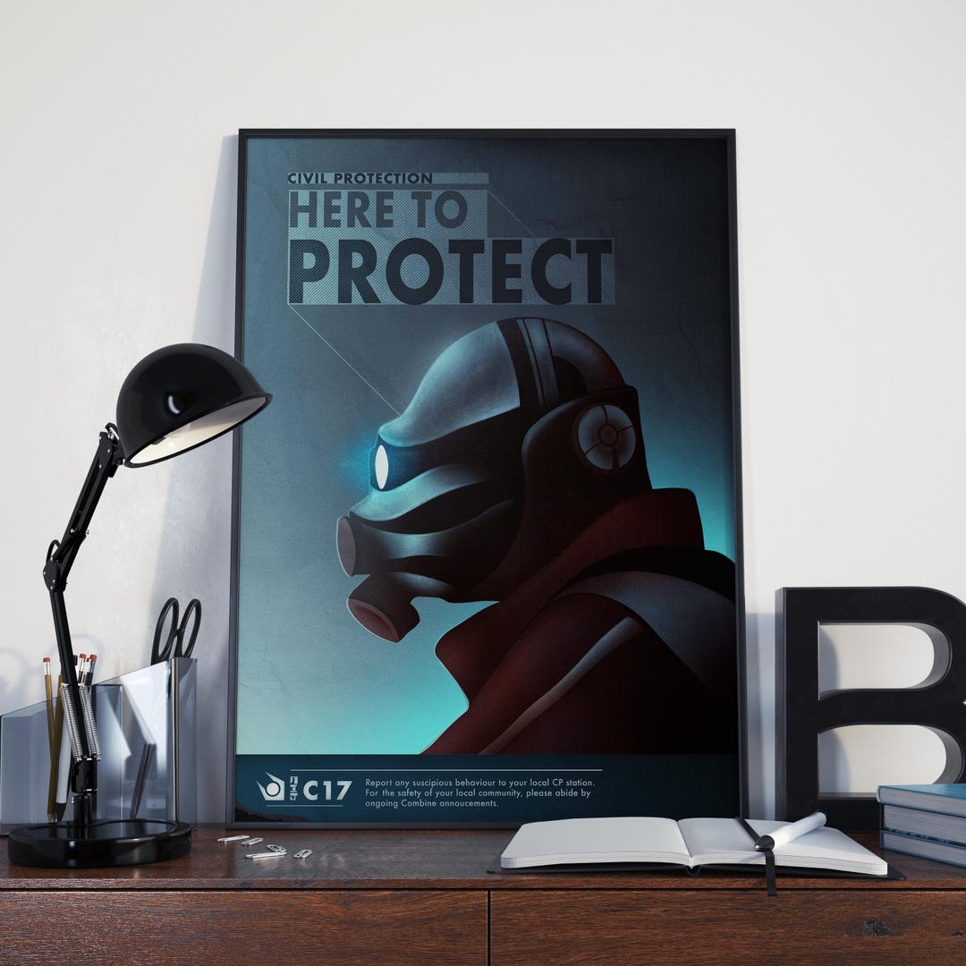 Half Life 2 | Metro Combine Cop Poster | Half Life Alyx | A4 | A3 | 18 ...